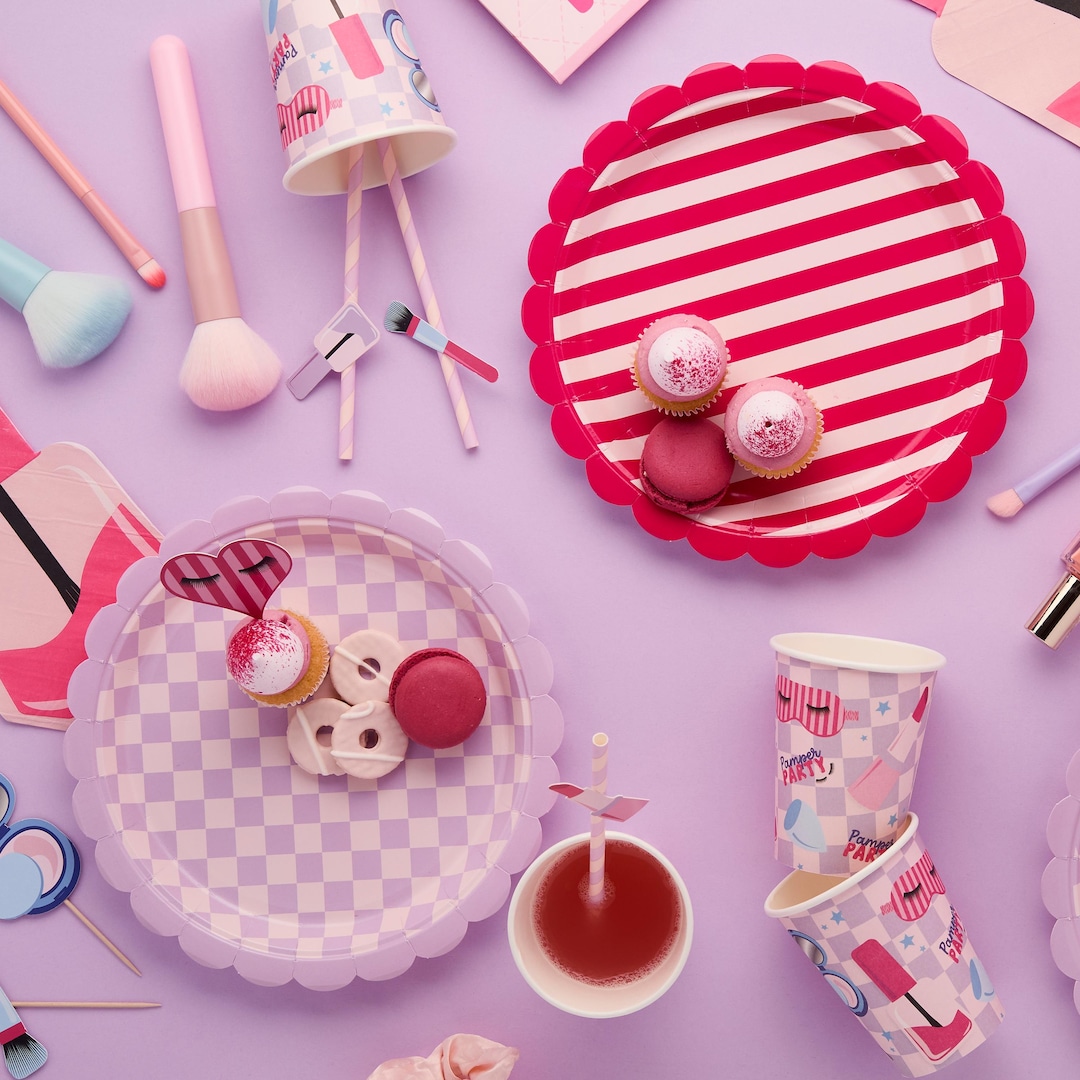 Checkerboard and Striped Paper Plates - Pack of 8 - Etsy