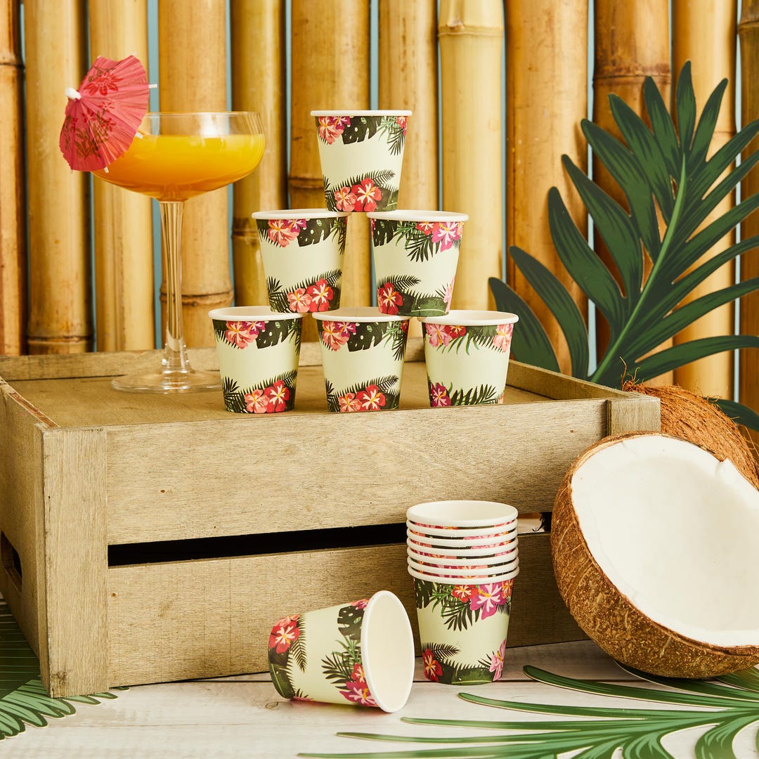 Tropical Paper Shot Cups 8 Pack - Etsy