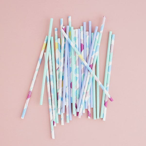 Pastel Paper Straw - Etsy