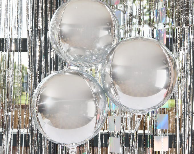 Silver Orb Metallic Balloons - Etsy