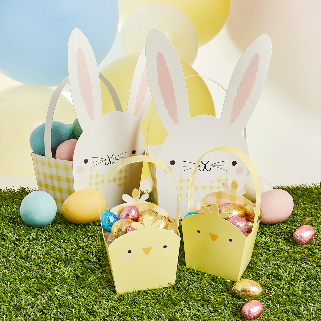 Easter Bunny & Chick Baskets 5 Pack - Etsy