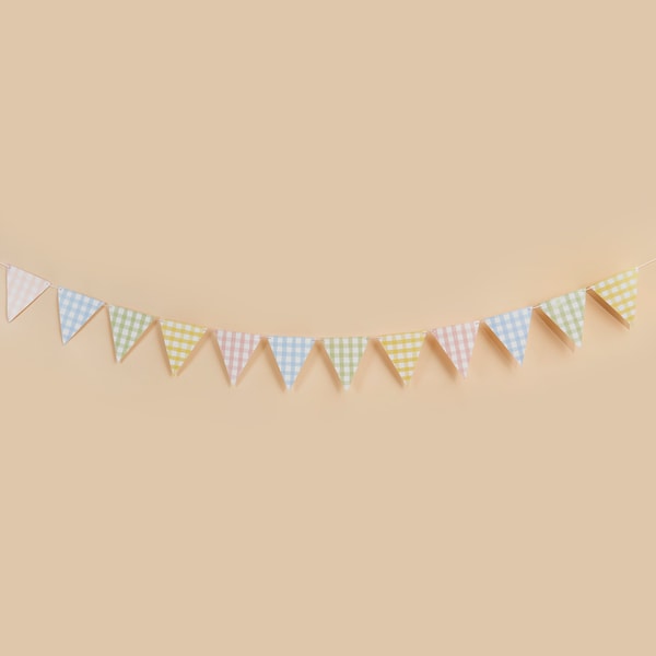 Gingham Bunting - Etsy