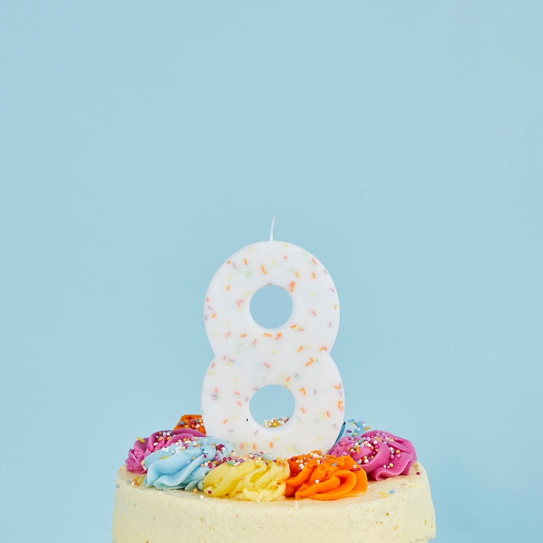 Giant Sprinkle Candle Number 8 - Etsy