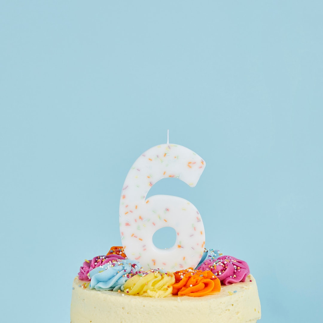 Giant Sprinkle Candle Number 6 - Etsy