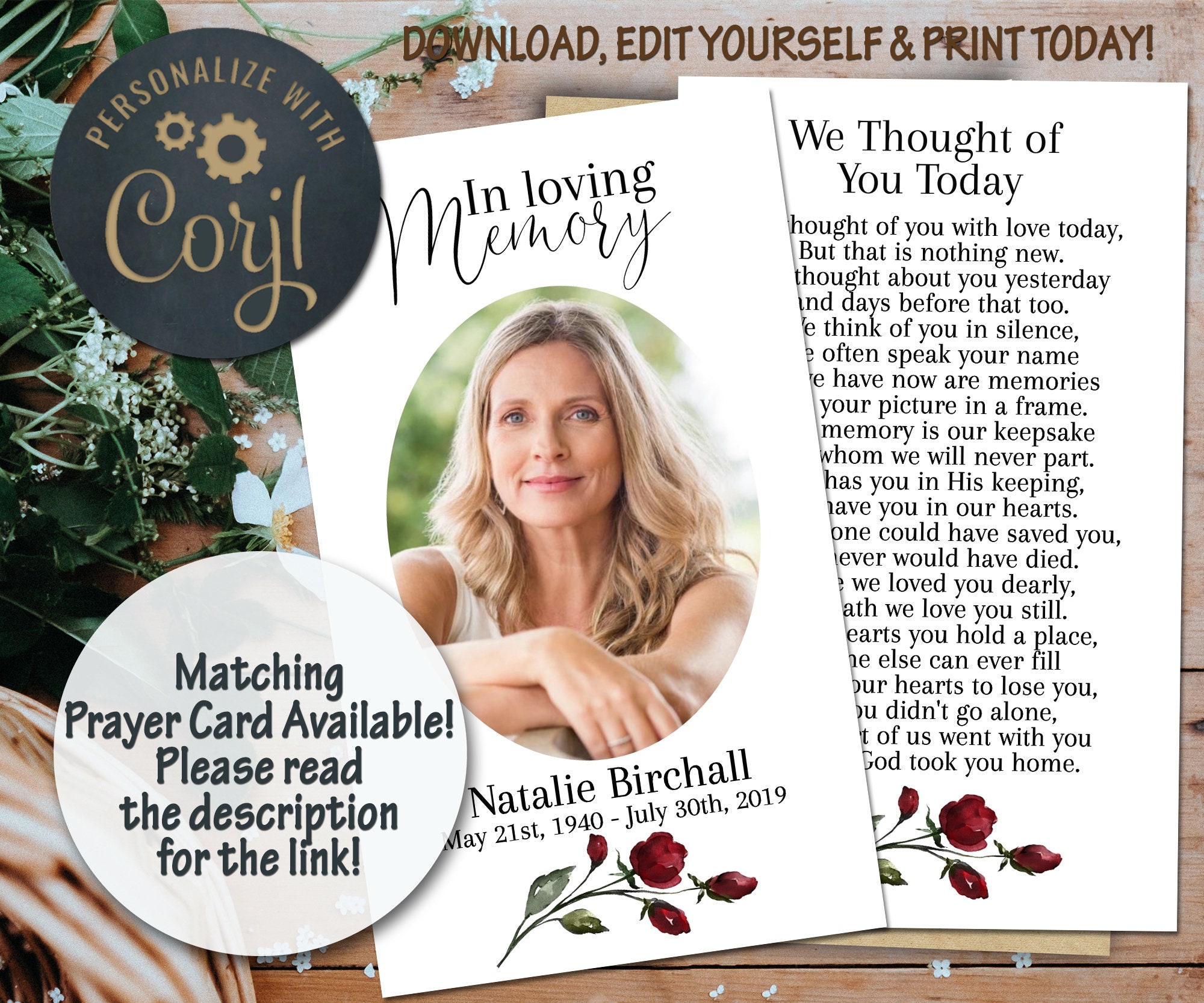 Funeral Welcome Sing Memorial Service Photo Template Celebration of ...