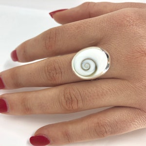 Shiva Eye Ring, Sea Shell Ring, Natural Stone Ring, Gift for Her ...