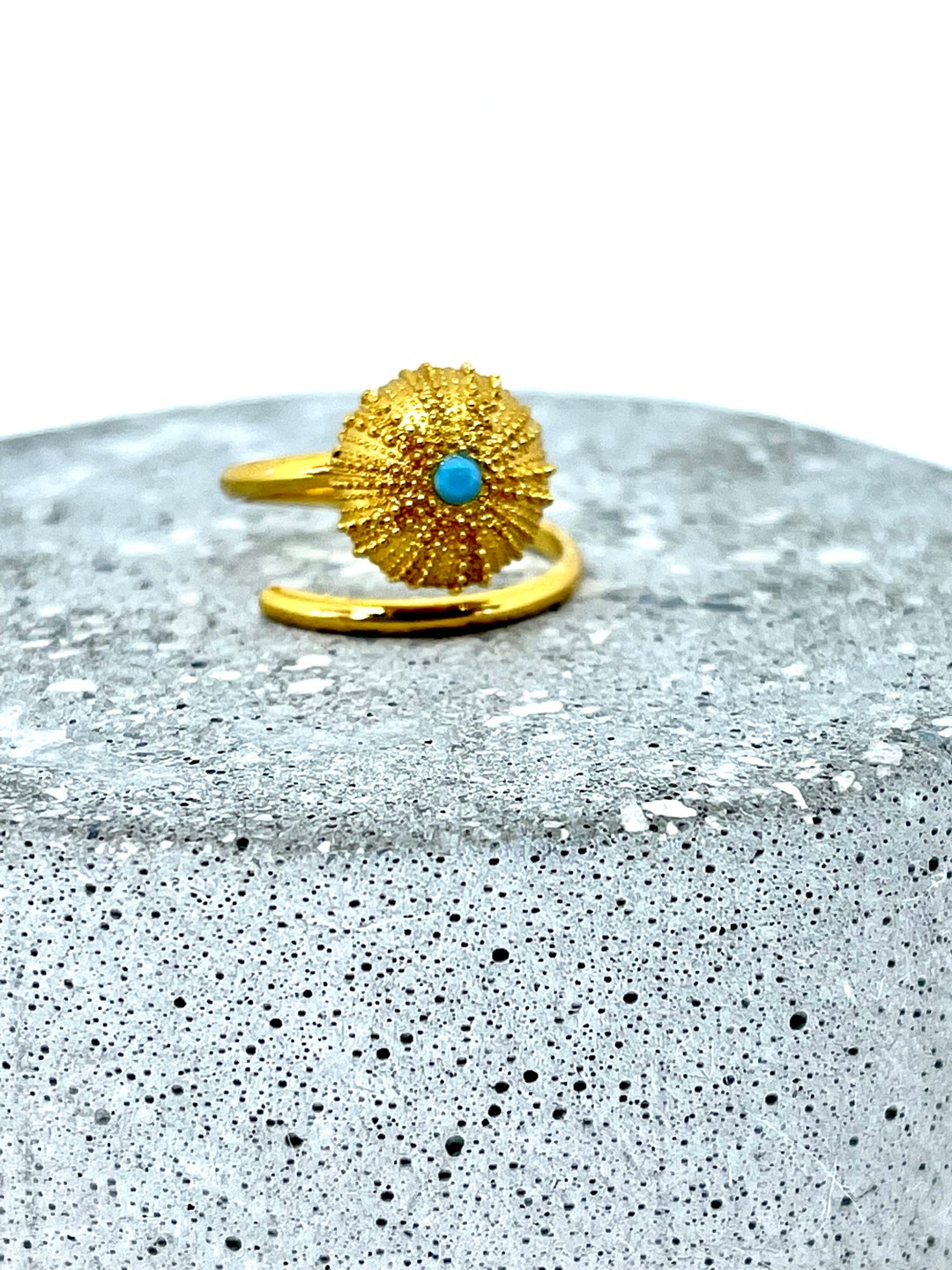 Gold Ocean Ring, 24k Gold Filled Ring, Gold Sea Urchin Ring, Gold ...