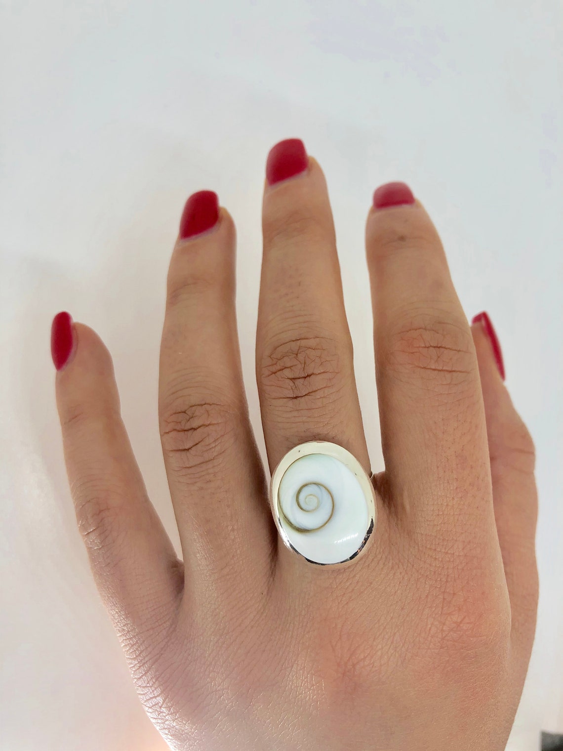 Shiva Eye Ring, Sea Shell Ring, Natural Stone Ring, Gift for Her ...