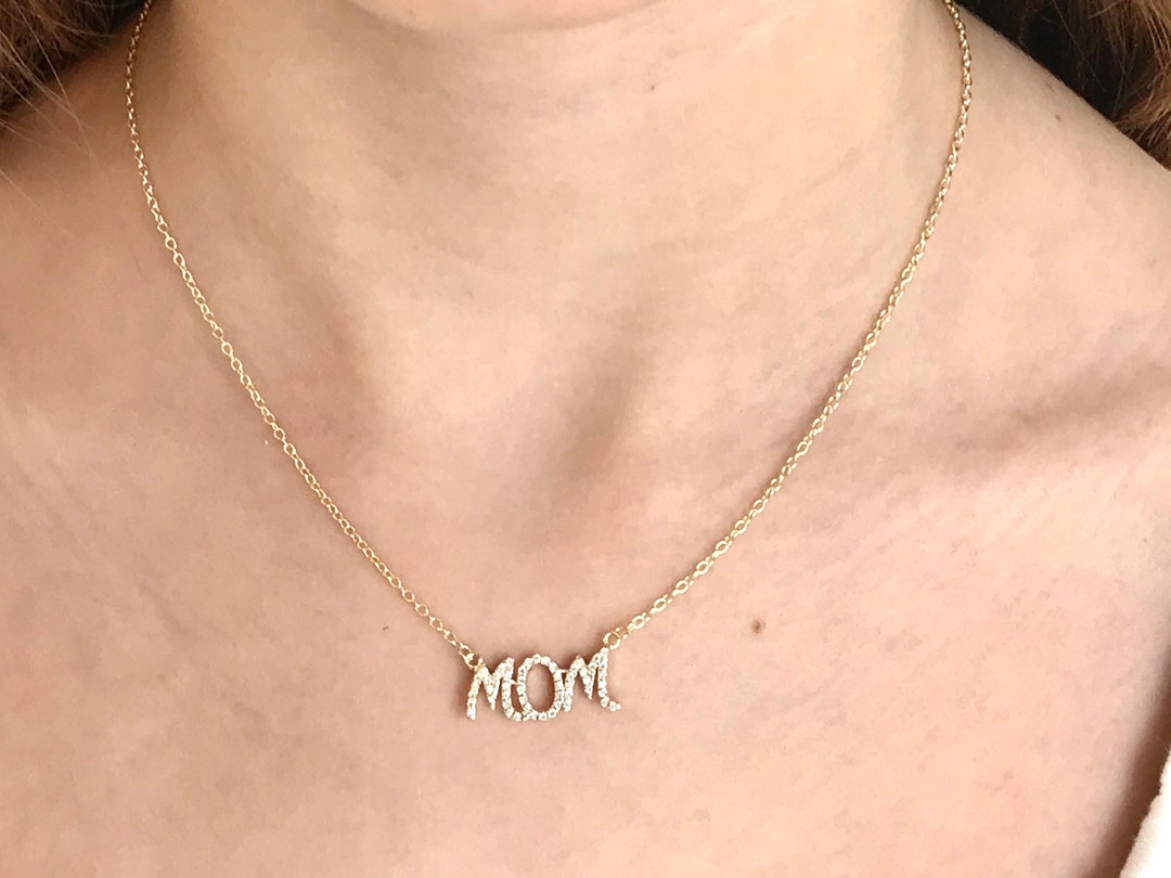 Gold Mom Necklace, 14k Gold Filled Chain Necklace, Mother's Day Gift ...