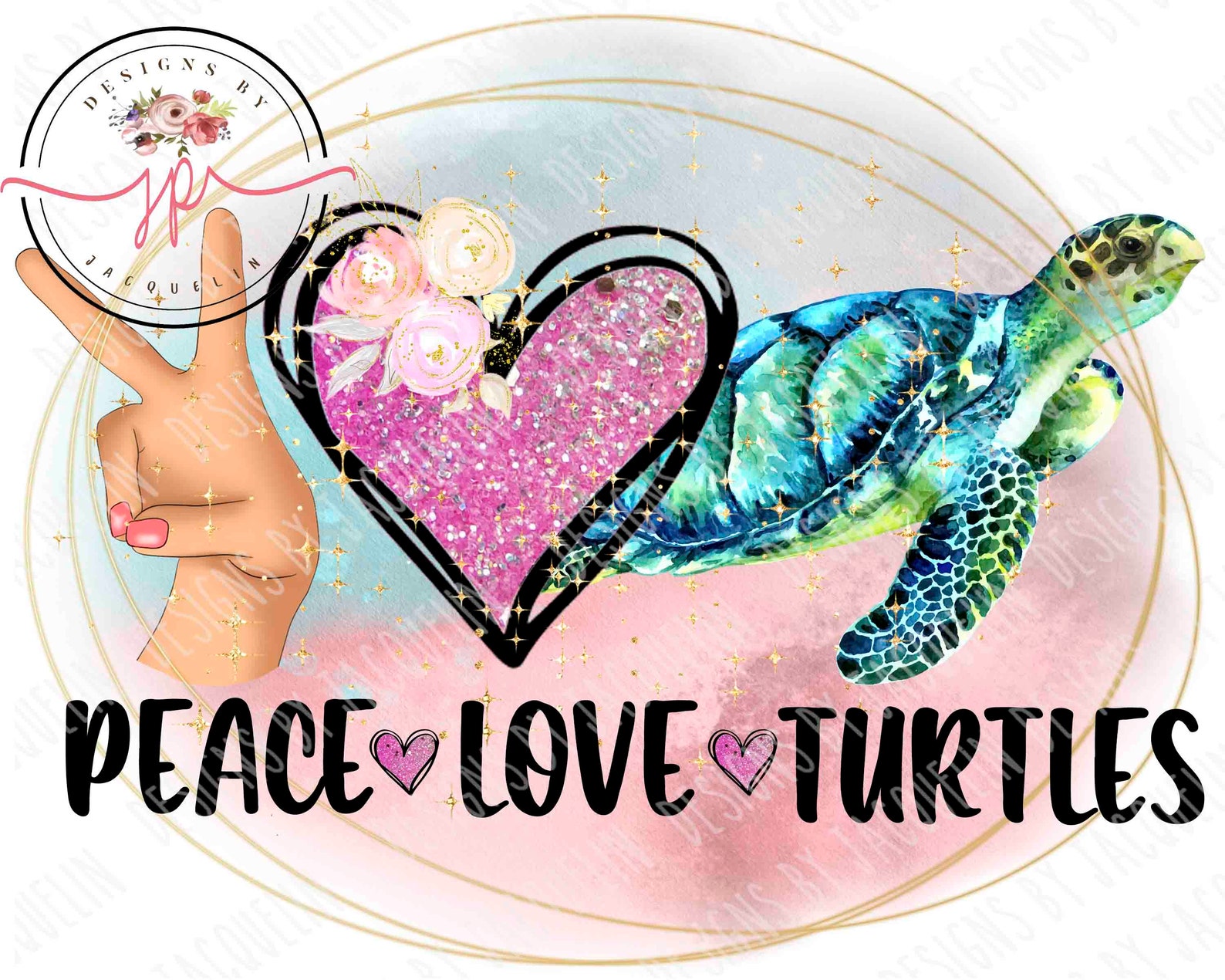 Peace Love Turtles Turtle Sea Ocean. PNG Digital File Only - Etsy
