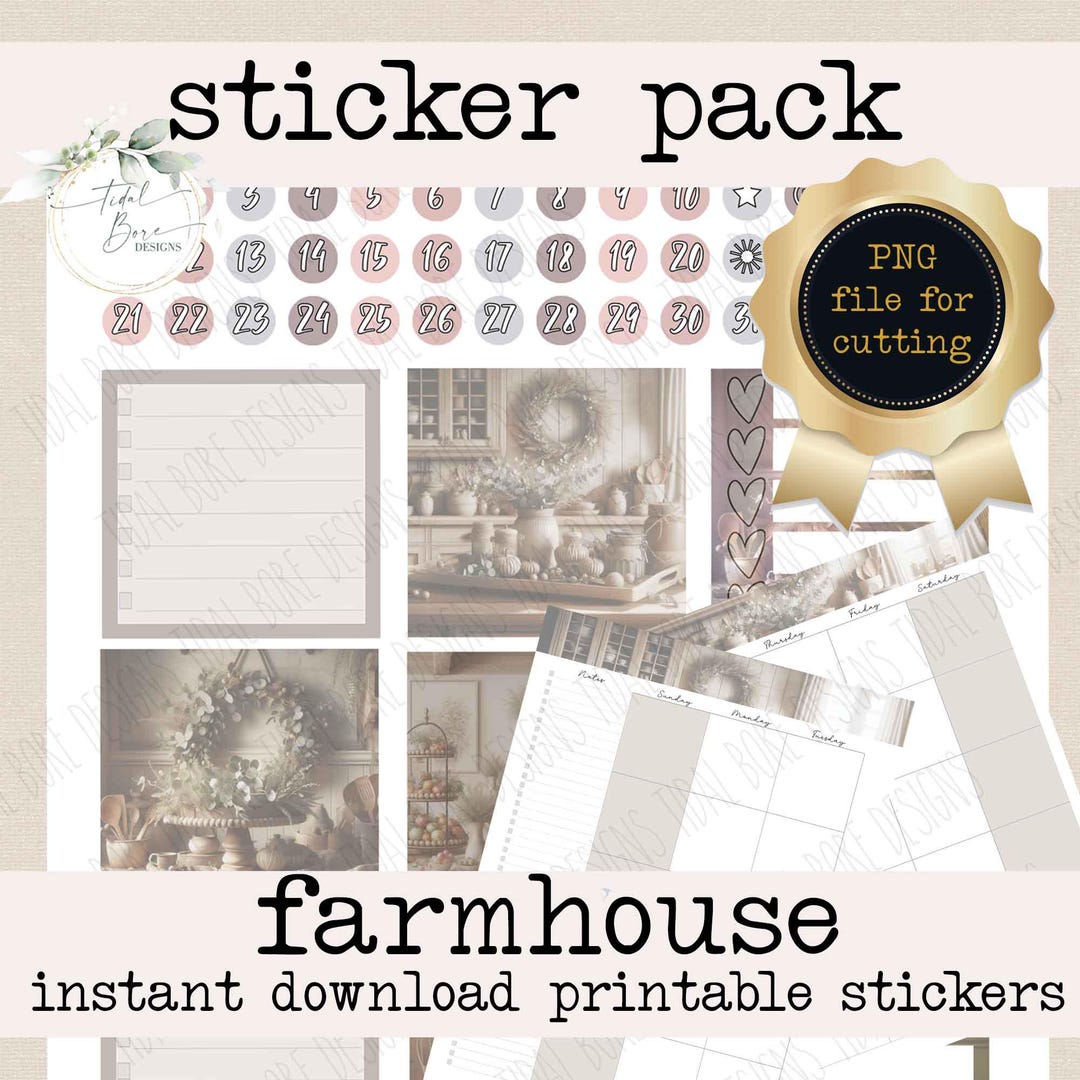 BIG Farmhouse Printable Planner Inserts, Weekly Vertical, Undated. Big ...