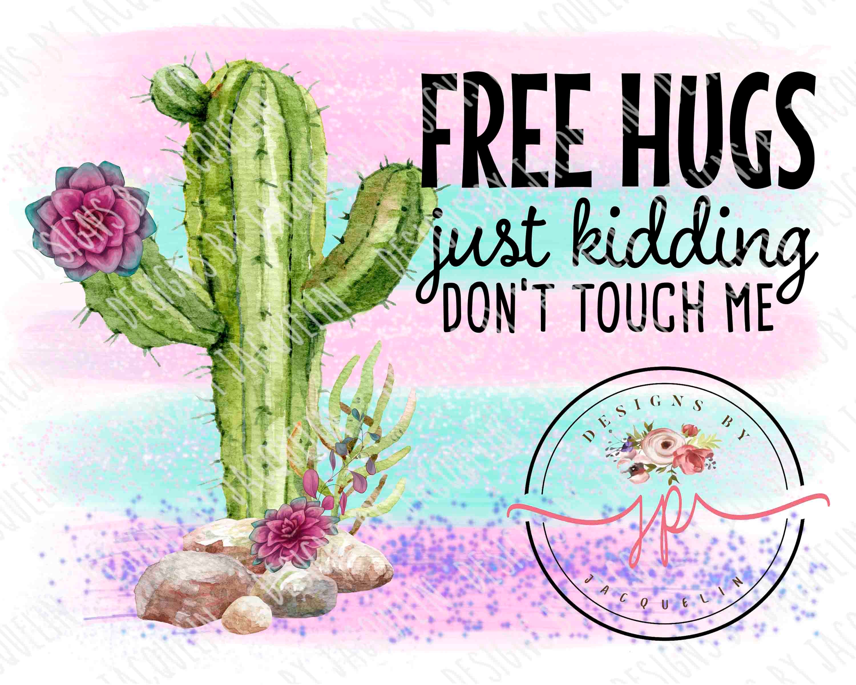 Free Hugs Cactus Quarantine Mask & No Mask, Brush Stroke, Best Friends ...