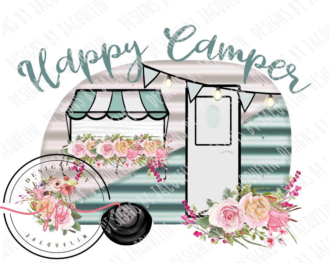 Happy Camper, Retro, Camping, Summer, Png Digital, Sublimation ...