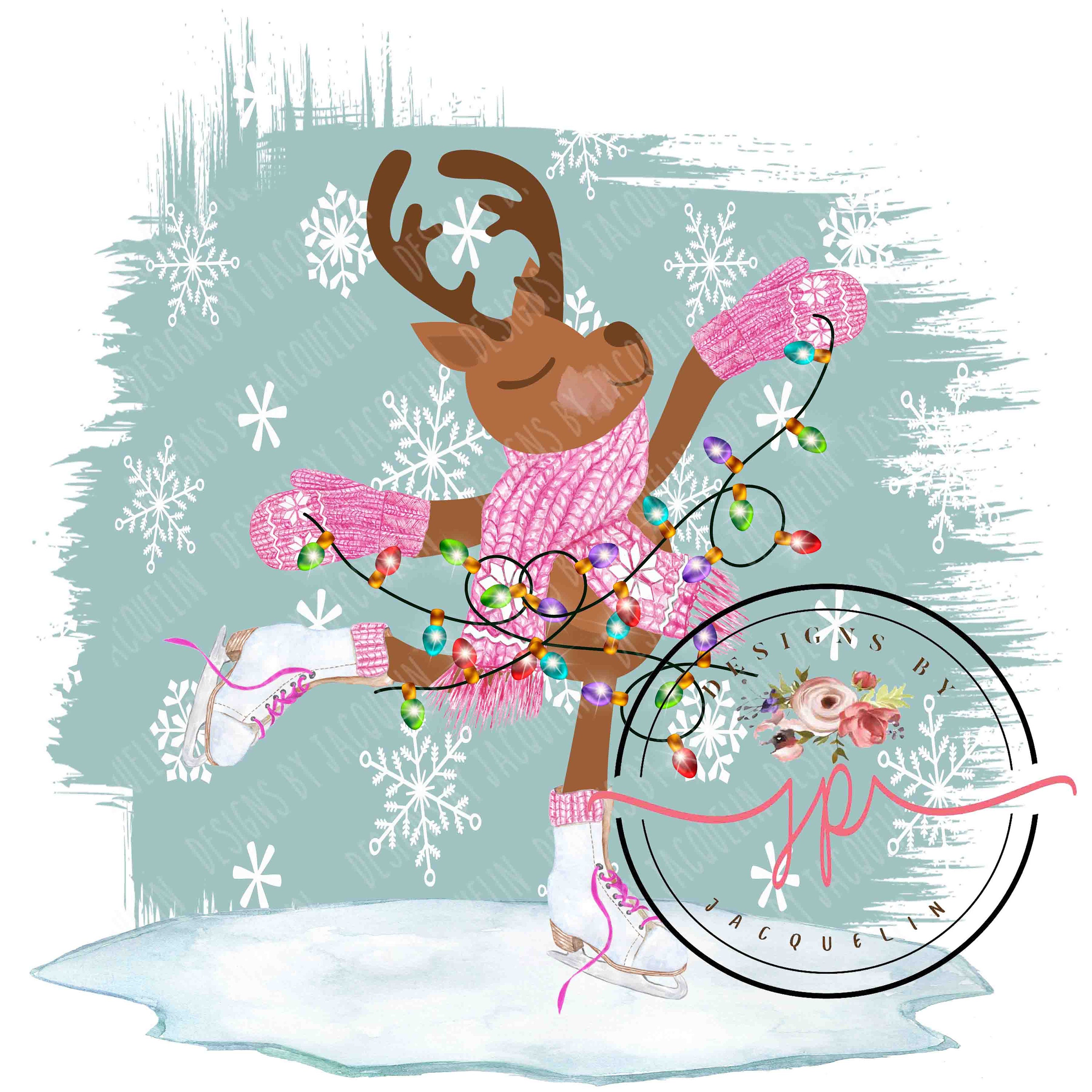 Skating Reindeer, Includes 3 Files! , Png Digital Download, Sublimation ...