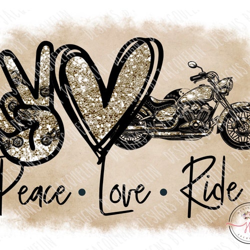 Peace Love Biker Sublimation Png Digital Download Peace Love - Etsy