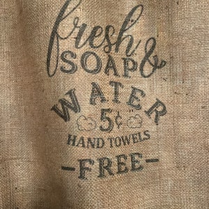 Farmhouse Style, Shabby, Burlap Sack, Farm, Bathroom Curtain, Feed Sack ...