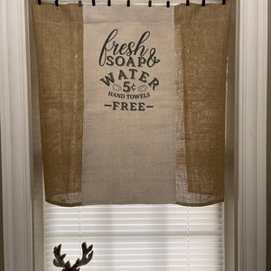 Farmhouse Style, Shabby, Burlap Sack, Farm, Bathroom Curtain, Feed Sack ...