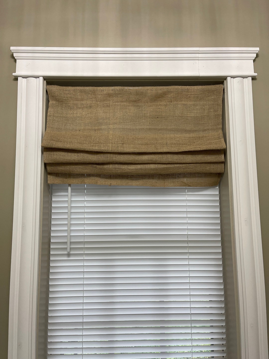 Farmhouse Style Shabby Burlap Sack Faux Roman Shade Roman - Etsy