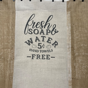 Farmhouse Style, Shabby, Burlap Sack, Farm, Bathroom Curtain, Feed Sack ...