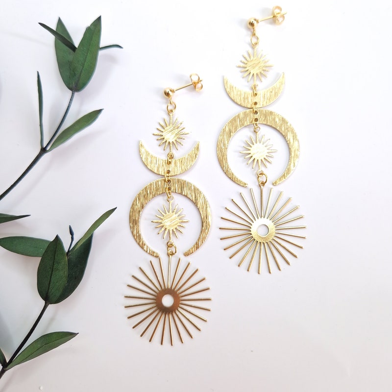 Moon Earrings - Etsy