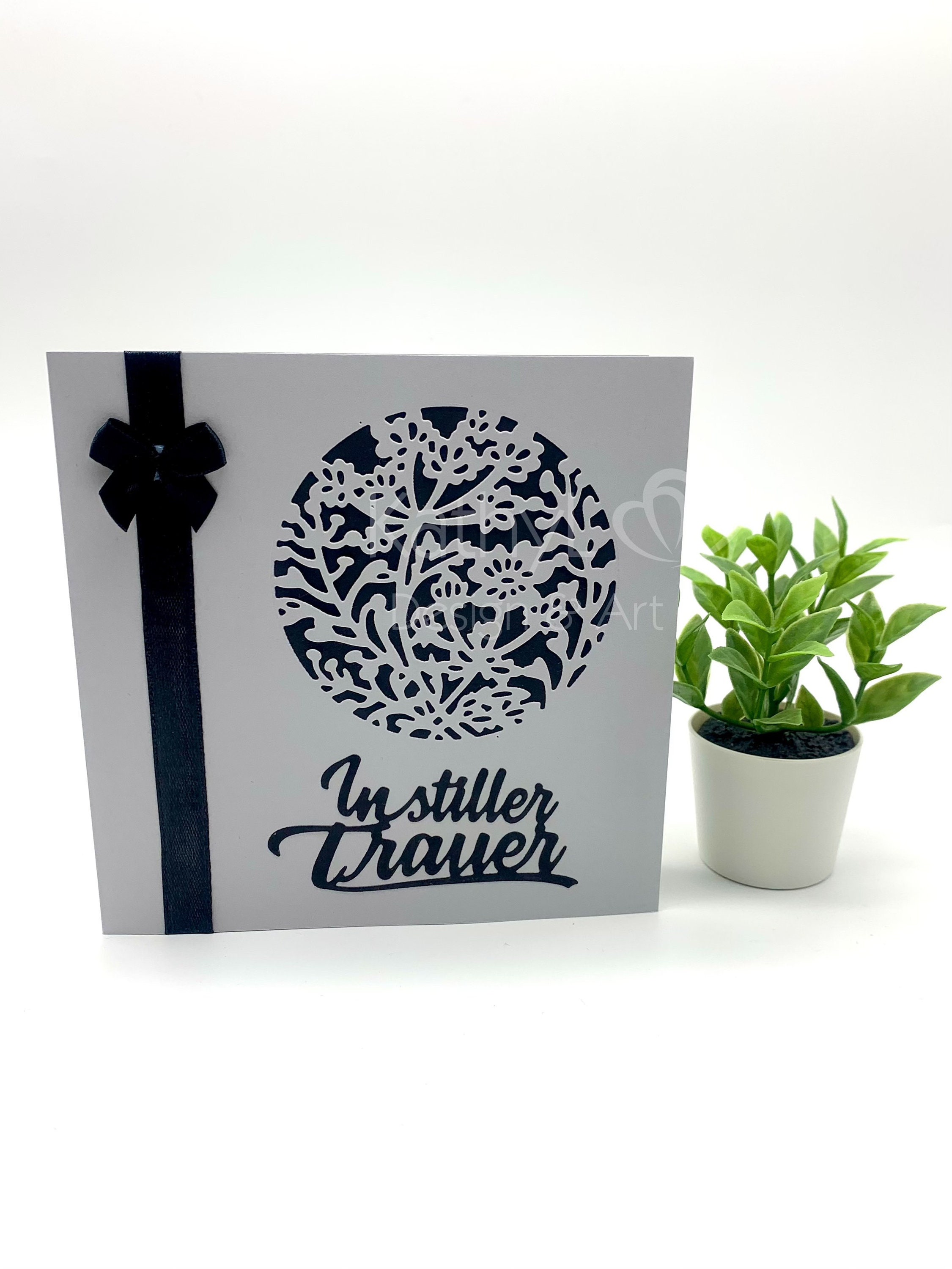 Mourning Card / Condolence Card circle With Black - Etsy