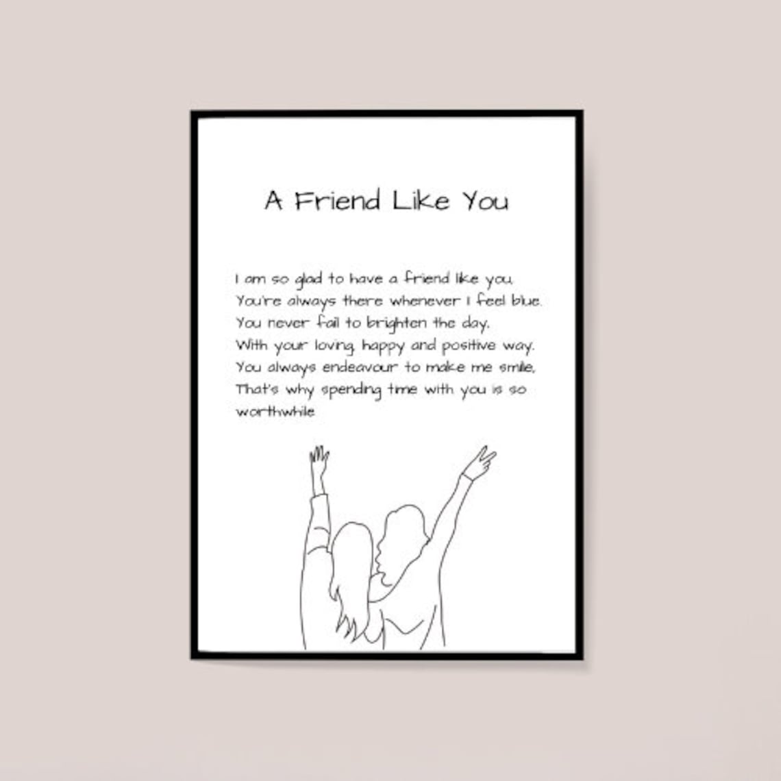 A Friend Like You - A4 Poem Print - Digital Download - Friendship Gift ...