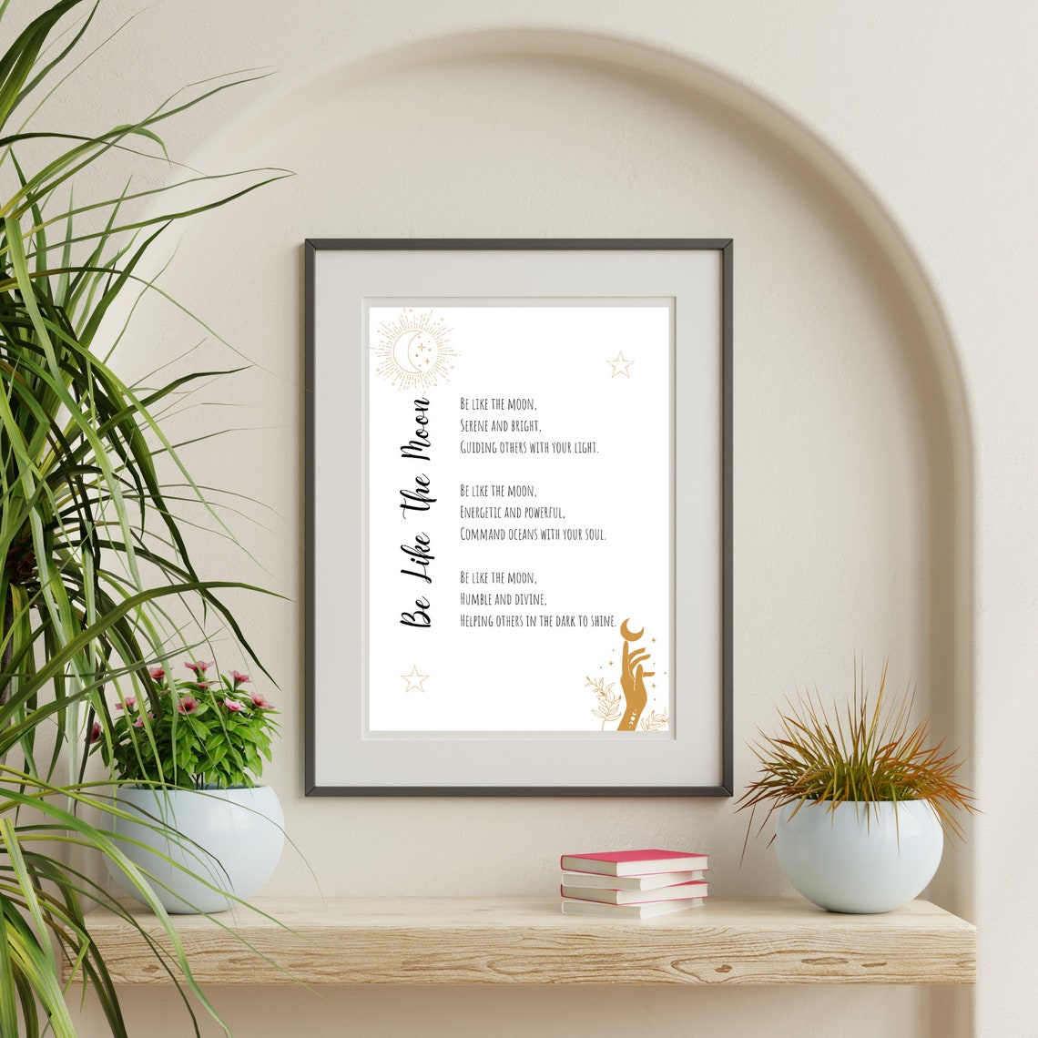 Be Like the Moon, A4 Print, Digital Download, Printable Poem Art, Wall ...