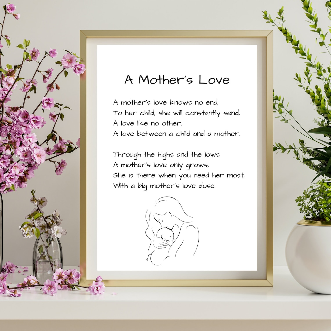 A Mother's Love - A4 Poem Print - Digital Download - Mother's Day Gift ...