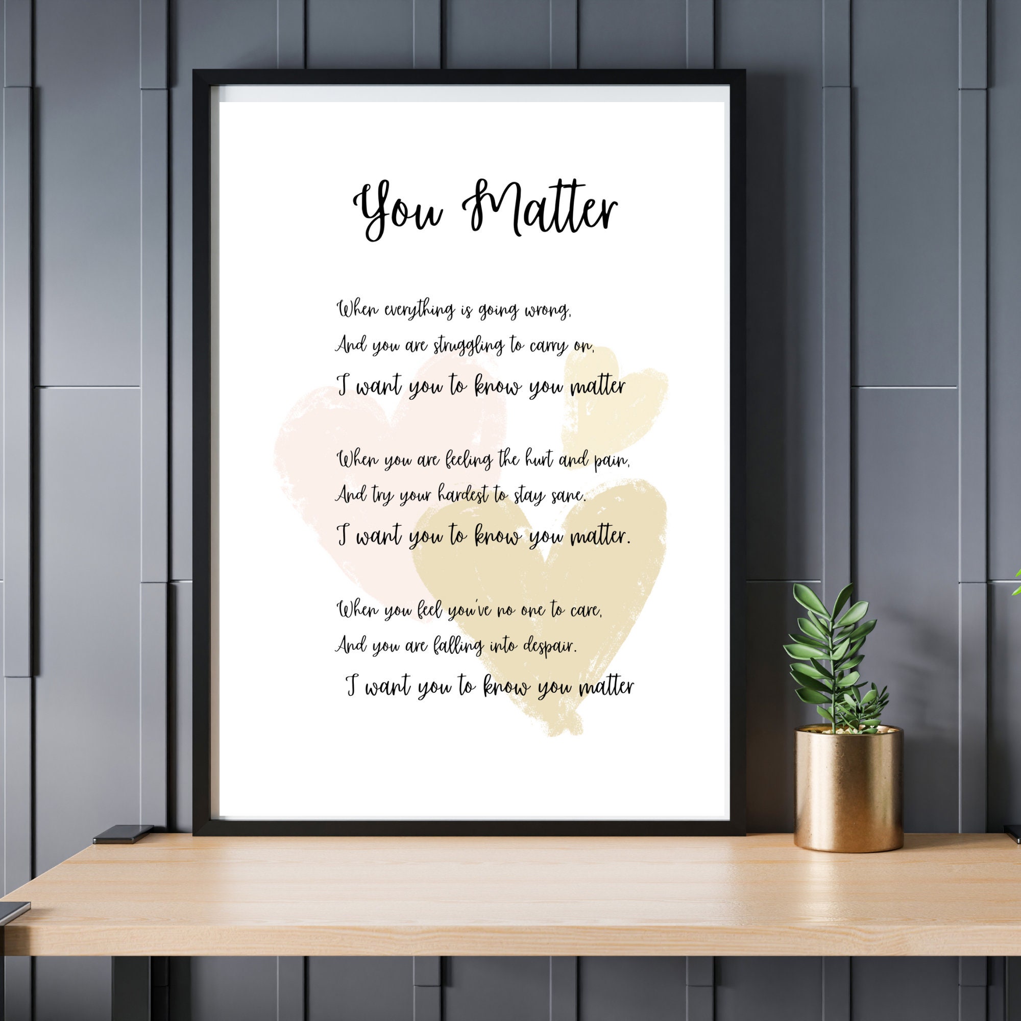 You Matter - A5 Mental Health Poem Print - Mental Health Poster ...