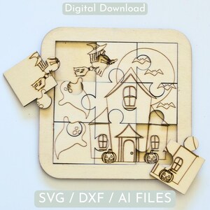 Halloween Puzzle Laser Cut and Engrave File SVG, AI, DFX Files, Puzzle ...
