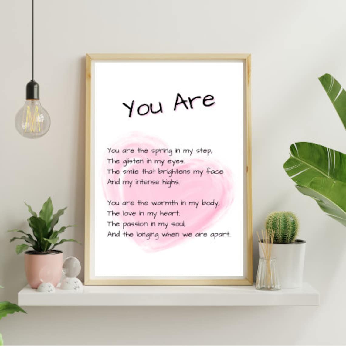 You Are - Love Poem - A4 Poem Print - Wall Art - Digital Download - Wife / Girlfriend Gift ...