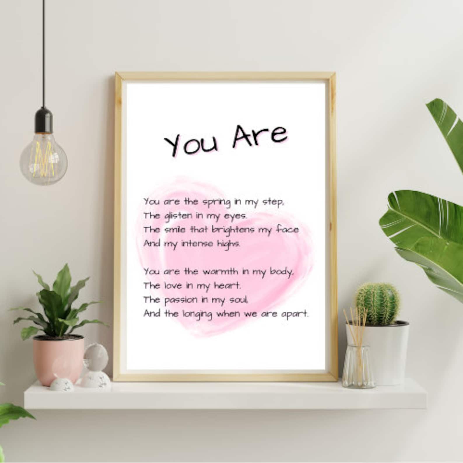 You Are - Love Poem - A4 Poem Print - Wall Art Print - Wife ...