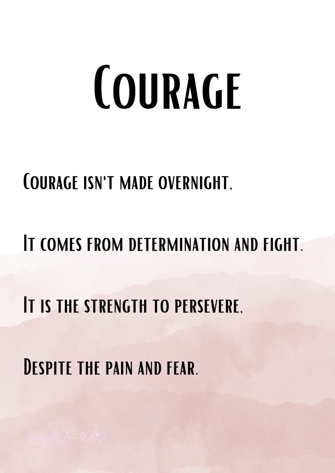 2 X Poem Wall Art Digital Download Intuition & Courage A4 Poem Print ...