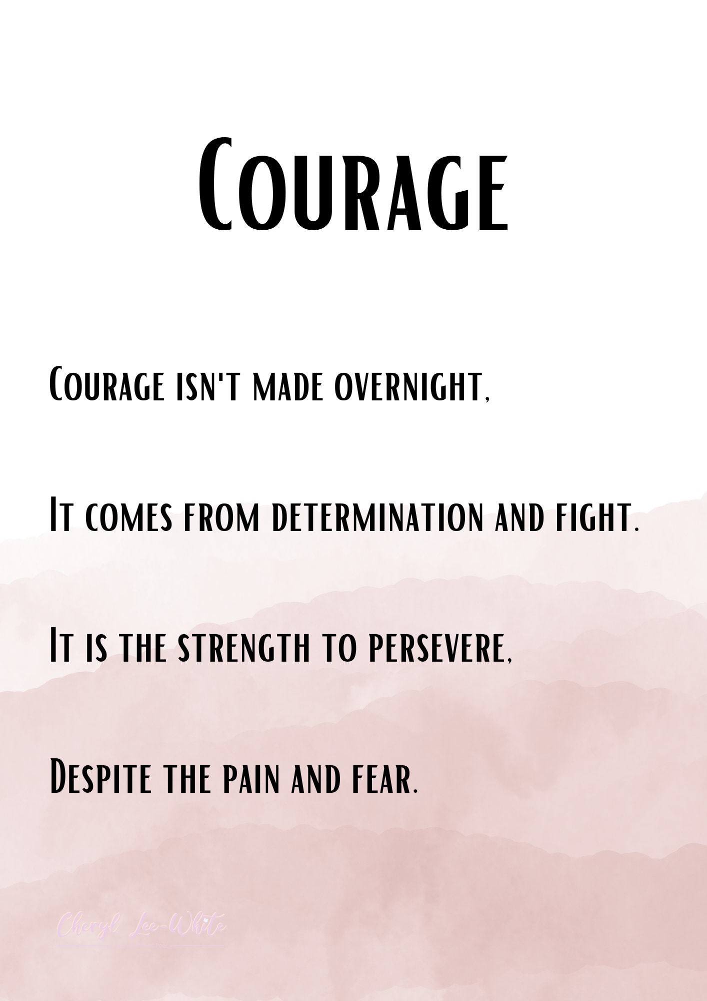 2 X Poem Wall Art Digital Download - Intuition & Courage - A4 Poem ...