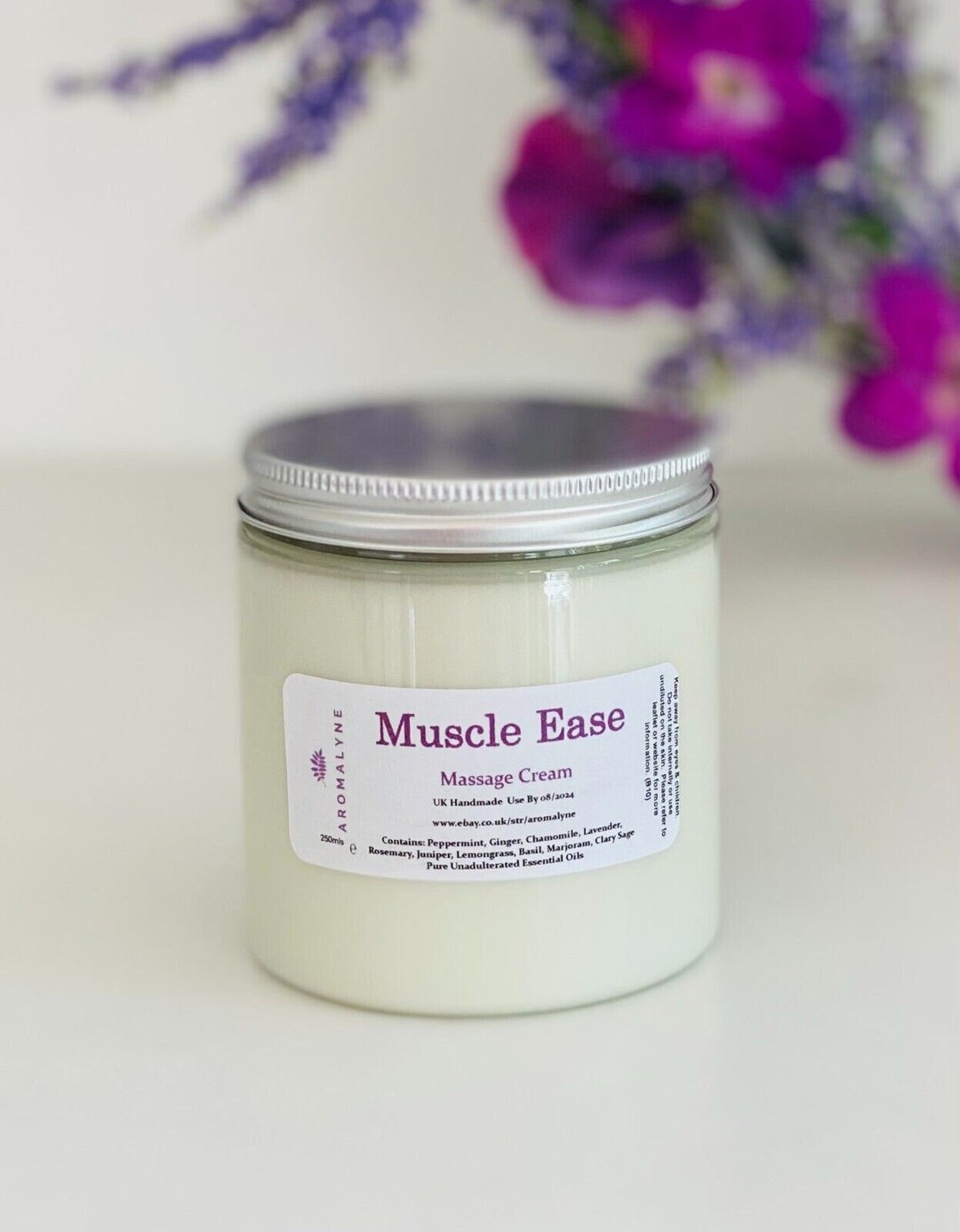 Muscle Ease Massage Cream 250mls. Natural Aromatherapy UK Handmade ...