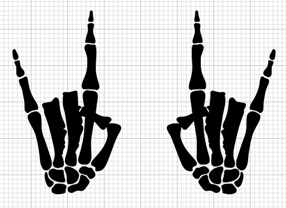 Rock on Skeleton Hands Vinyl Decal - Etsy