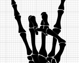 Rock on Skeleton Hands Vinyl Decal - Etsy