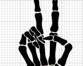 Flip off Skeleton Hand Vinyl Decal - Etsy