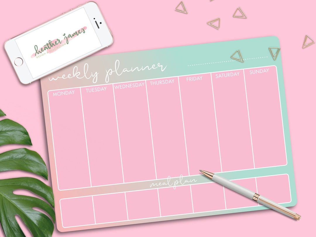 TROPIC RANGE Digital or Printable Landscape Weekly Planner, Desk ...