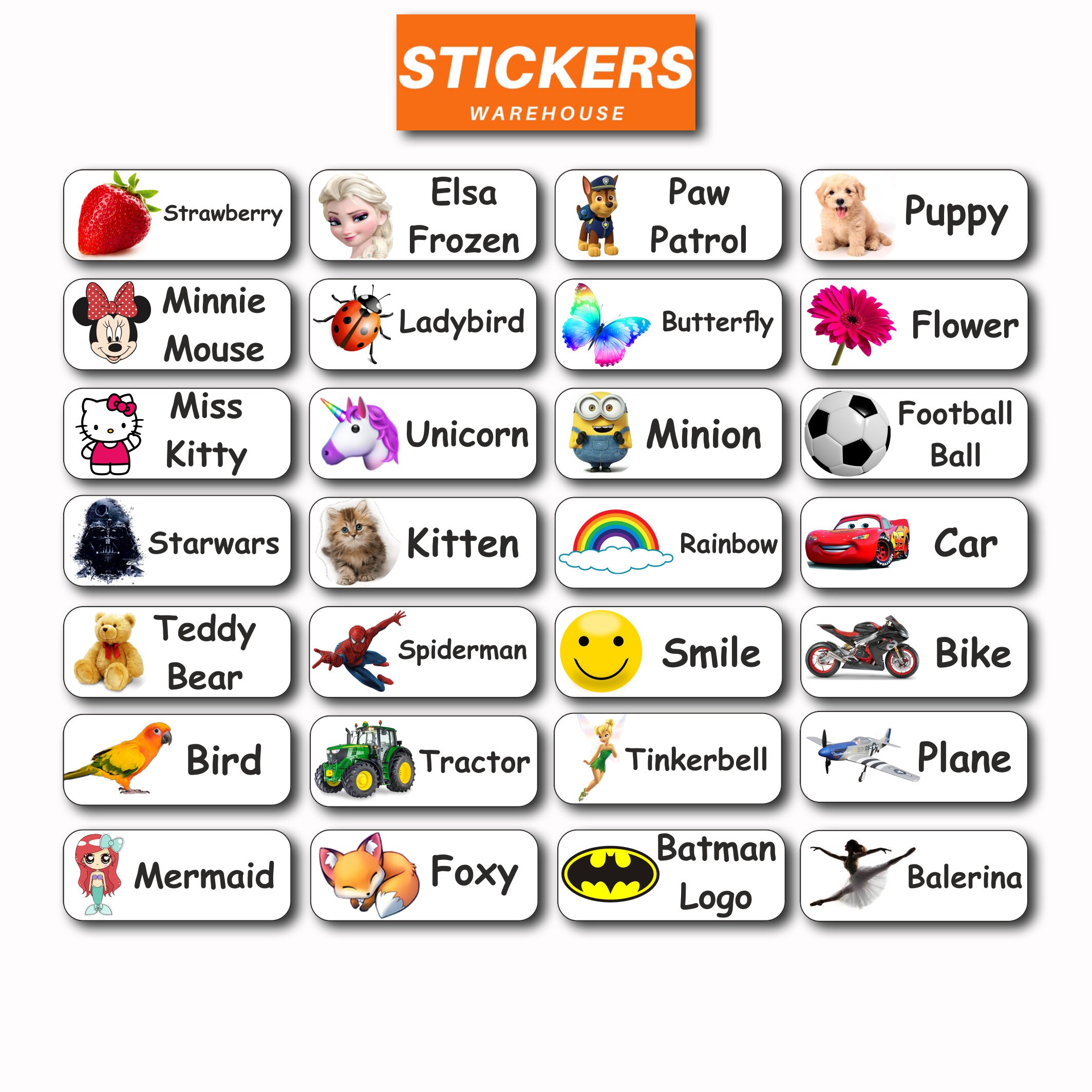 45 Custom Name Stickers Personalised Name Labels With Image Stickers ...