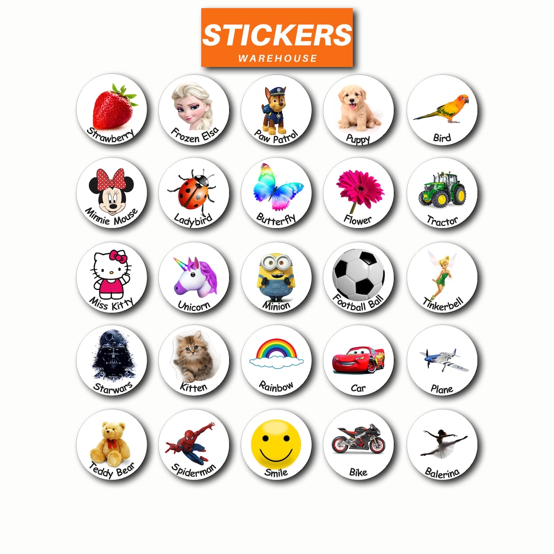 40 Custom Name Stickers Personalised Name Labels With Image Stickers ...