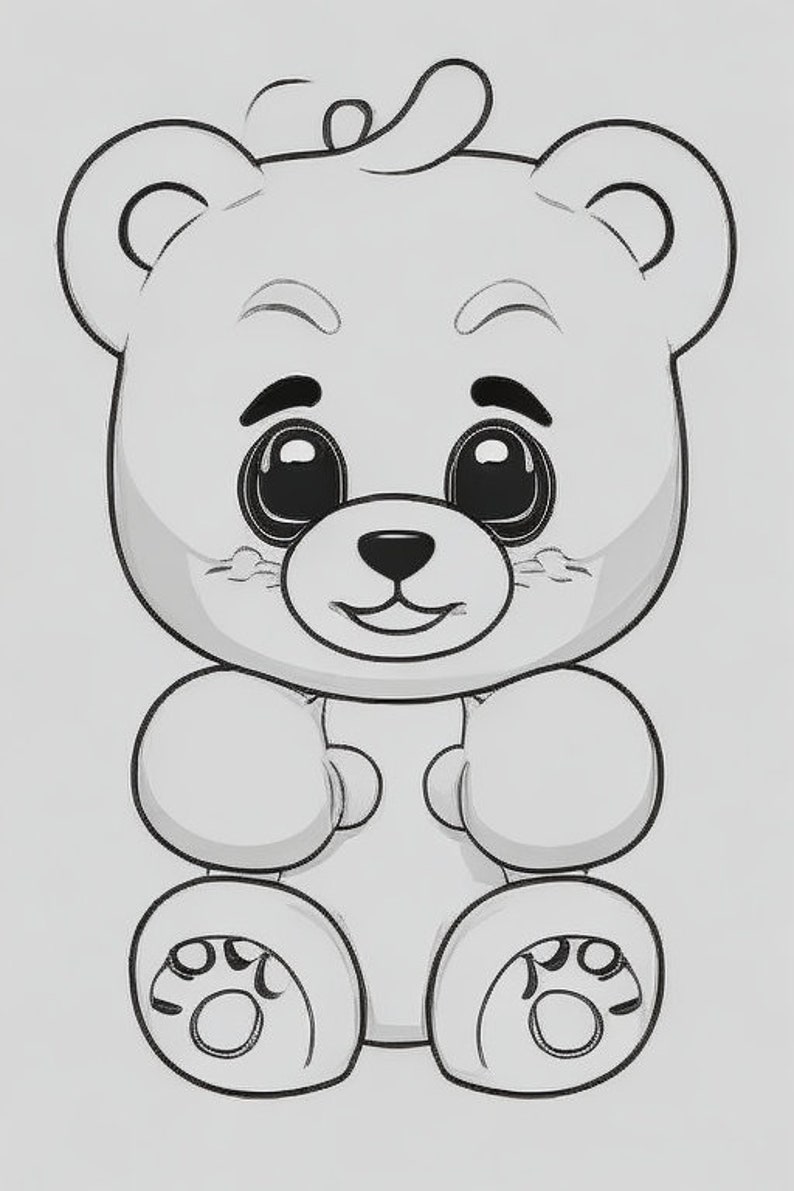 Cute Bear Coloring Page - Bear Coloring Page Exquisite Cat Art ...