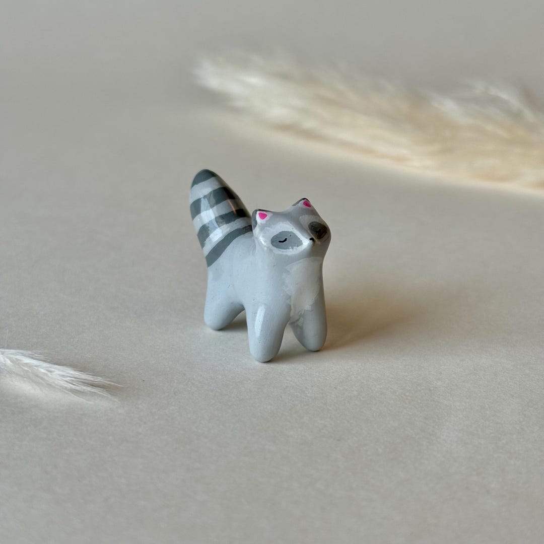 Miniature Raccoon Adorable Mini Figurine Gift Idea - Etsy