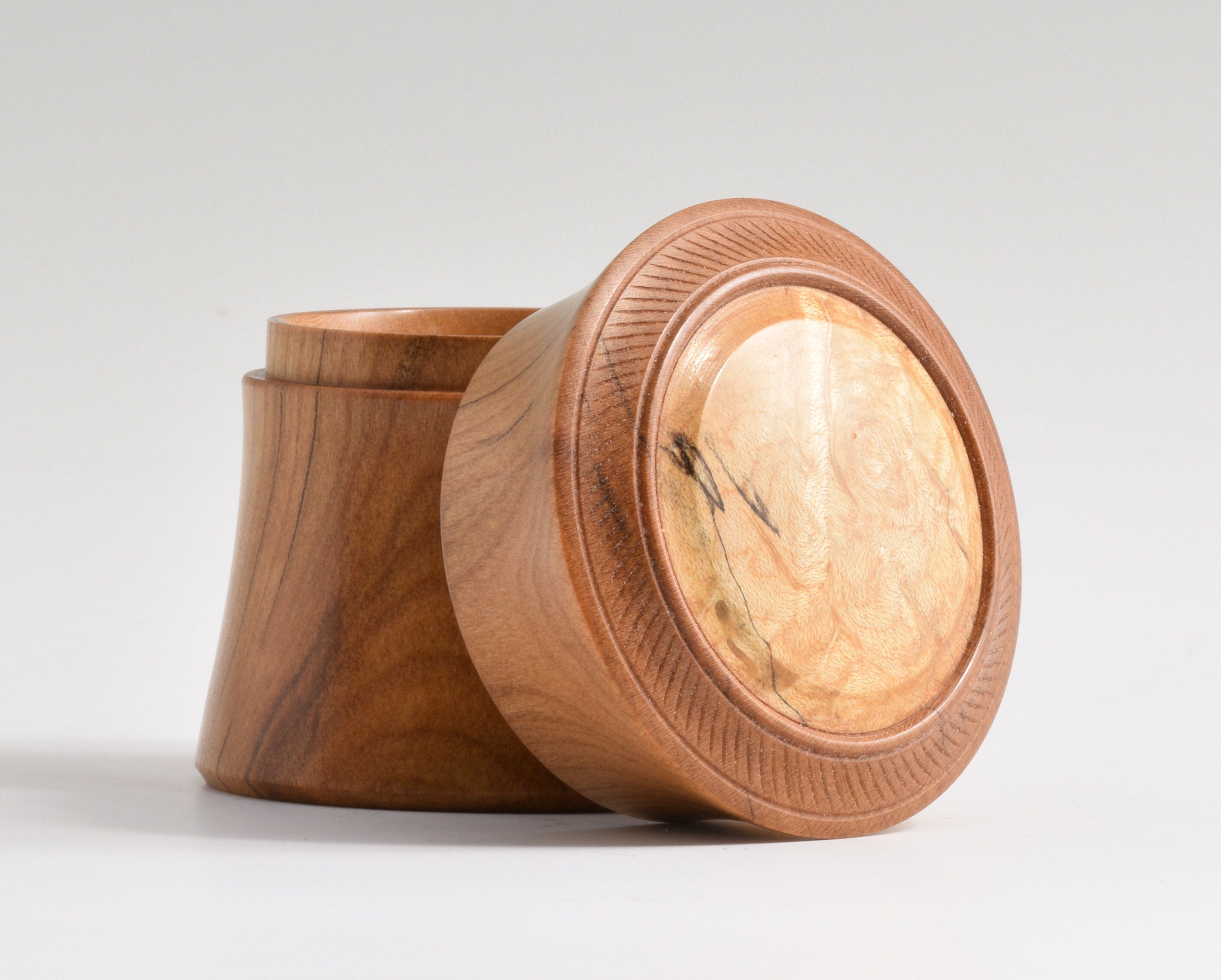 Hand Turned Black Cherry Keepsake Box With Curly Maple Inlay - Etsy