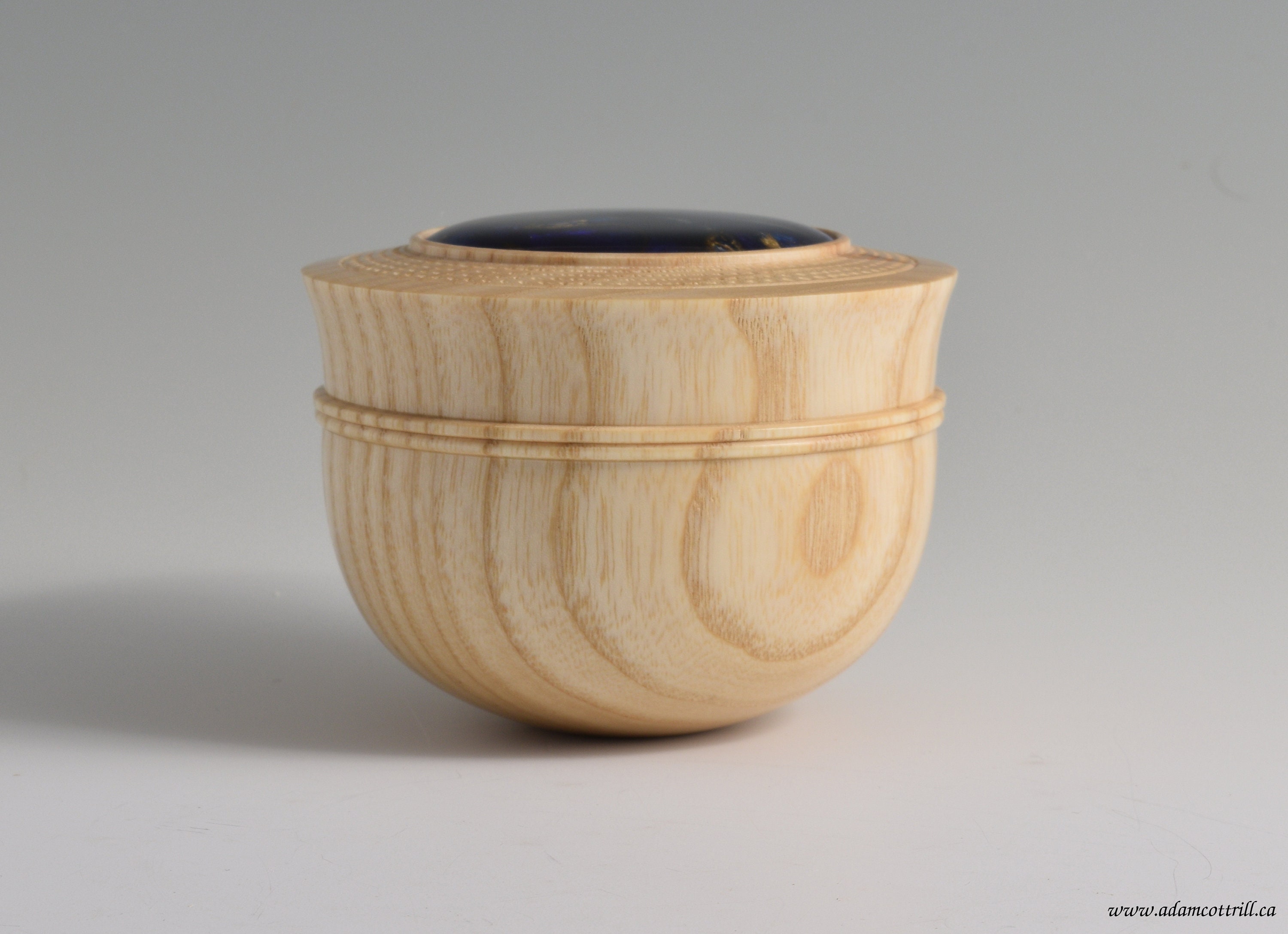 Handmade Turned White Ash Keepsake Box With Pearlescent Inlay | Etsy