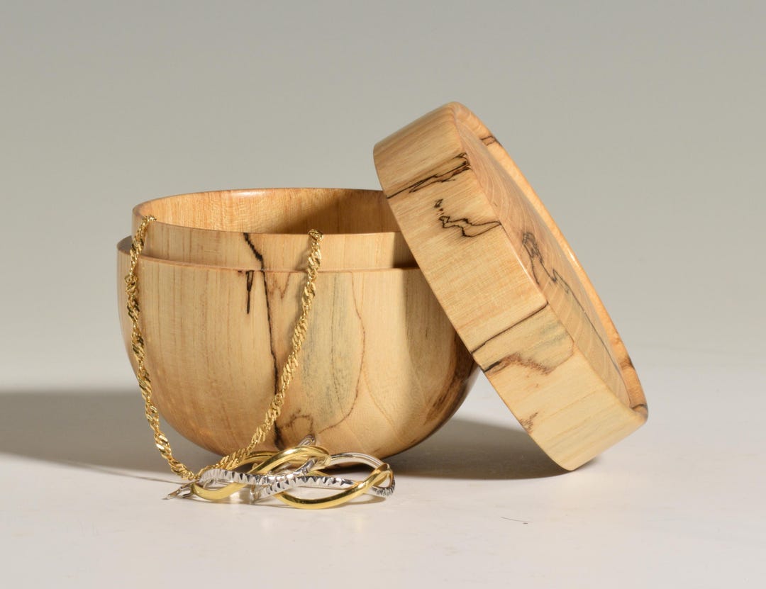 Handmade Spalted Elm Timpani Shaped Box - Etsy