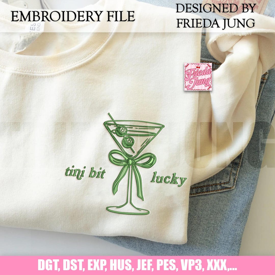Embroidery Design File: A Tiny Bit Lucky, St Patrick Day File, Lucky ...