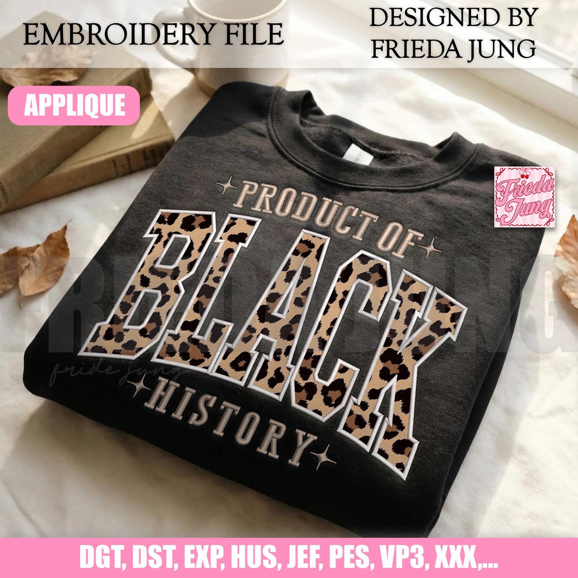 APPLIQUE Embroidery Design File: Product of Black History, Black ...