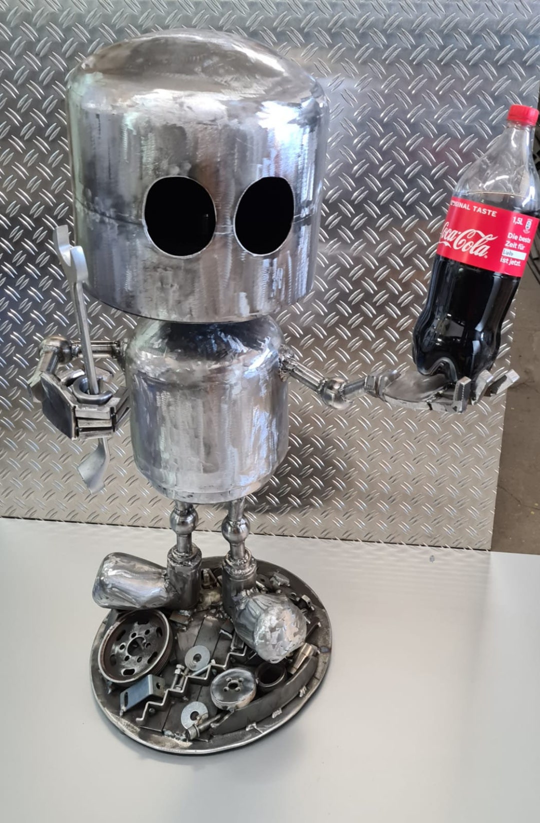 Robot Metal Steal, Roboter Metall, Handmade, Skulpture, Garden ...