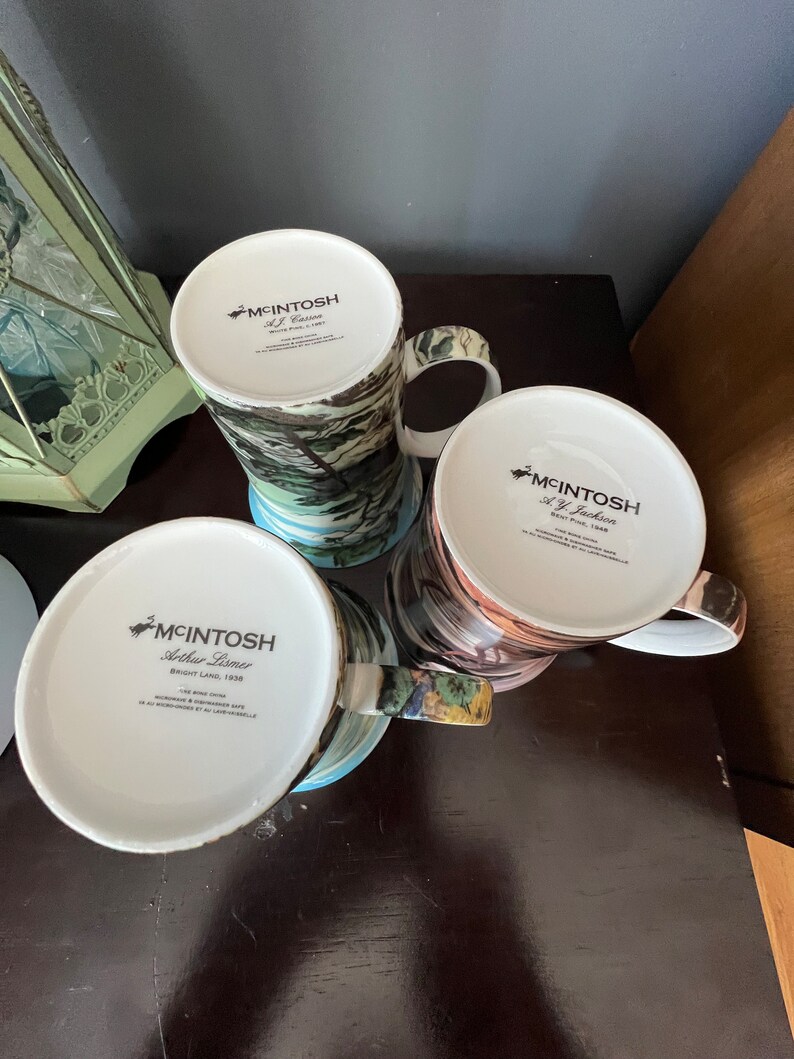 Mcintosh Group of Seven Bone China Mugs, Canadian Art, Set of 3 - Etsy